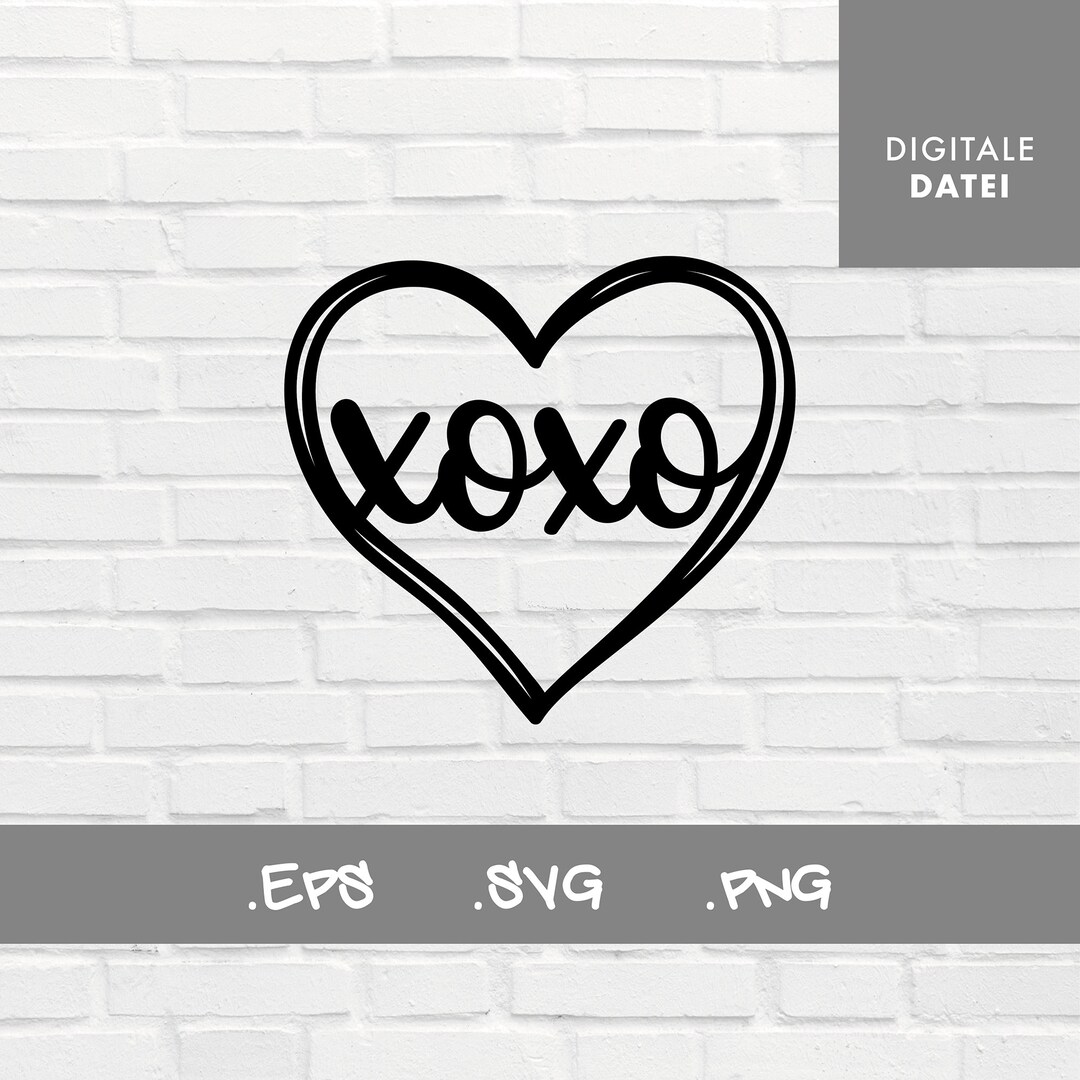 Plotter File Heart Xoxo / File Heart Xoxo / Vector Graphic Heart Xoxo ...