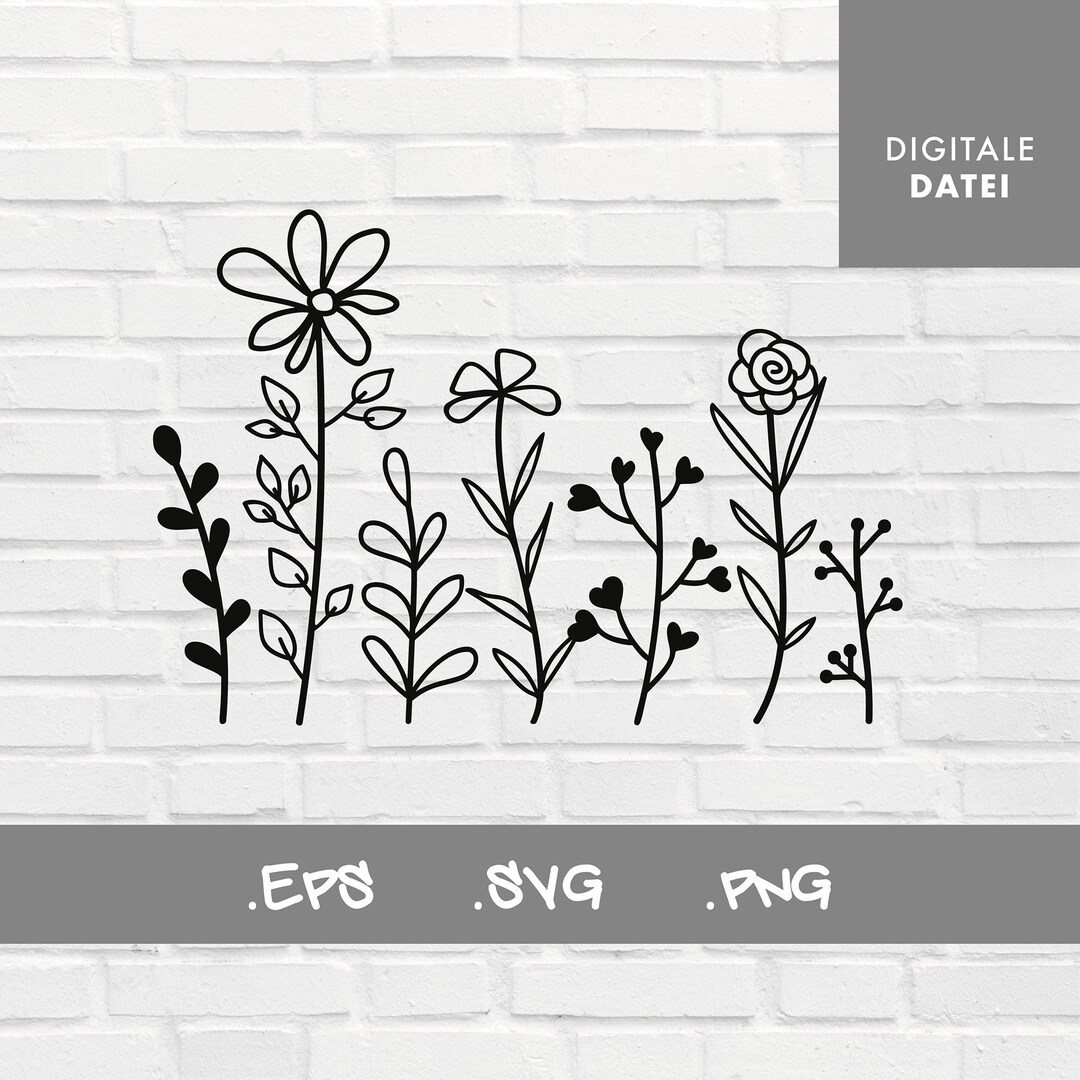 Plotterdatei Wildblume / Datei Wildblume / Vektorgrafik Wildblume / Datei für Silhouette / Datei ...