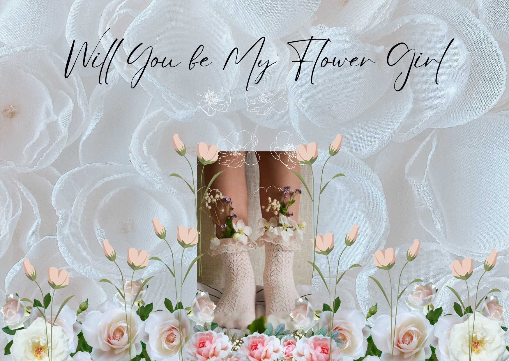 Flower Girl Proposal Card, Digital Templates, Modern, Simplistic, Thank ...