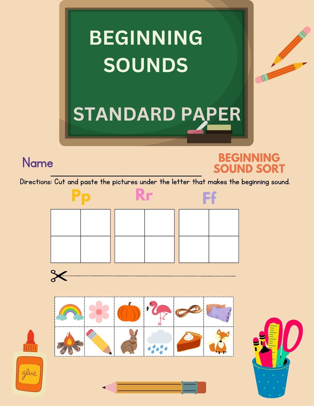 Beginning Sounds Bundle, PLR Digital Templates, Sounding Letters, PLR ...