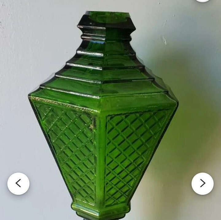 Glass Lamp Post green 1970s - Etsy