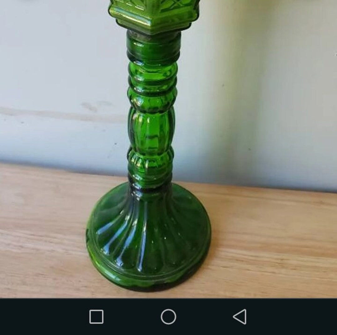 Glass Lamp Post green 1970s - Etsy