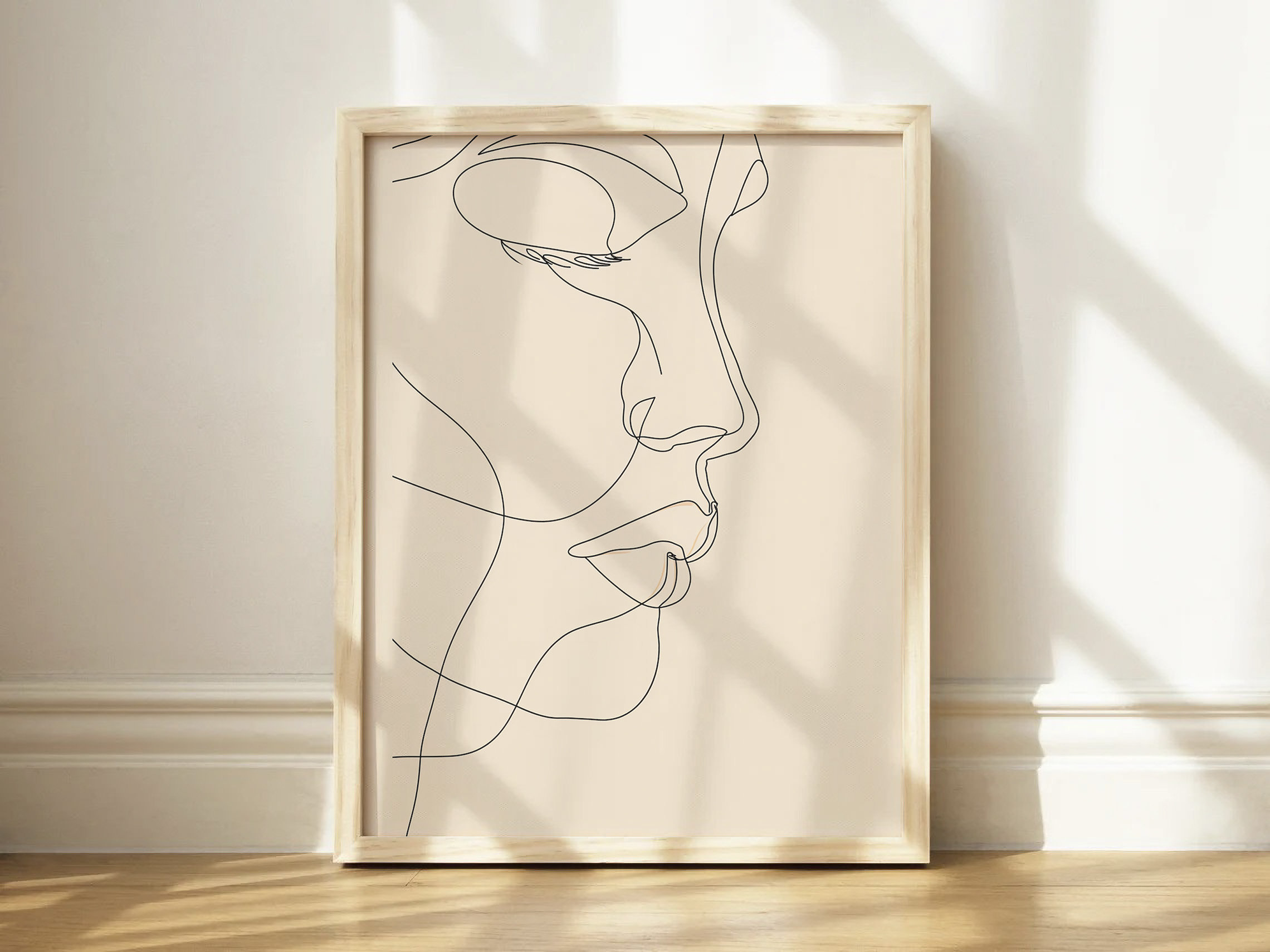 Abstract Female Face Lines Poster Minimalist Continuous Line Art Print ...