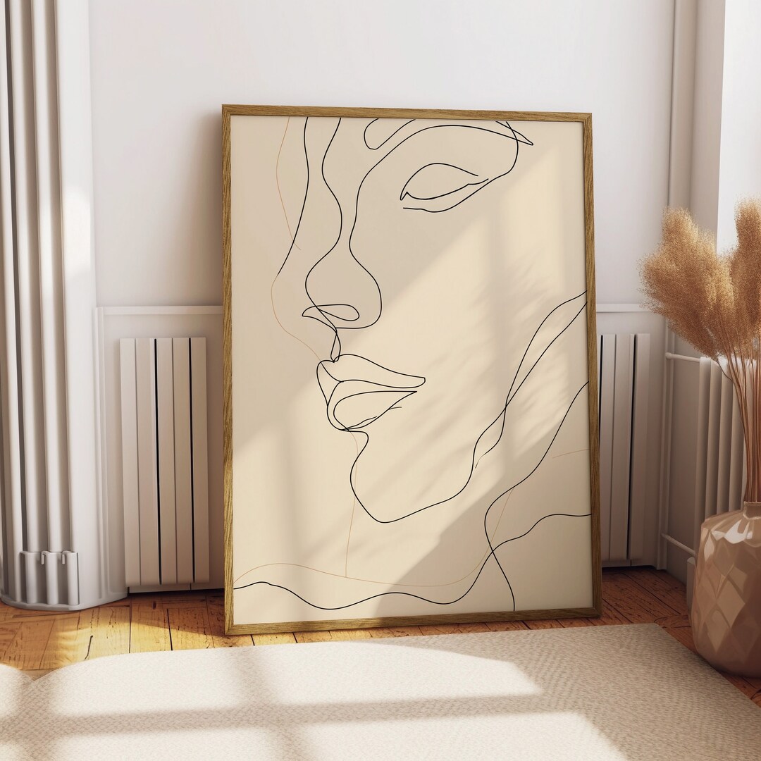 Minimalist Abstract Female Face Poster - Continuous Line Art Print ...