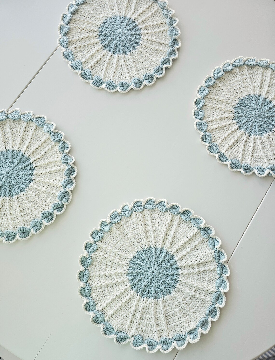Farmhouse Placemats With Leaf Edge Set of 4/ Shabby Chic Placemats ...