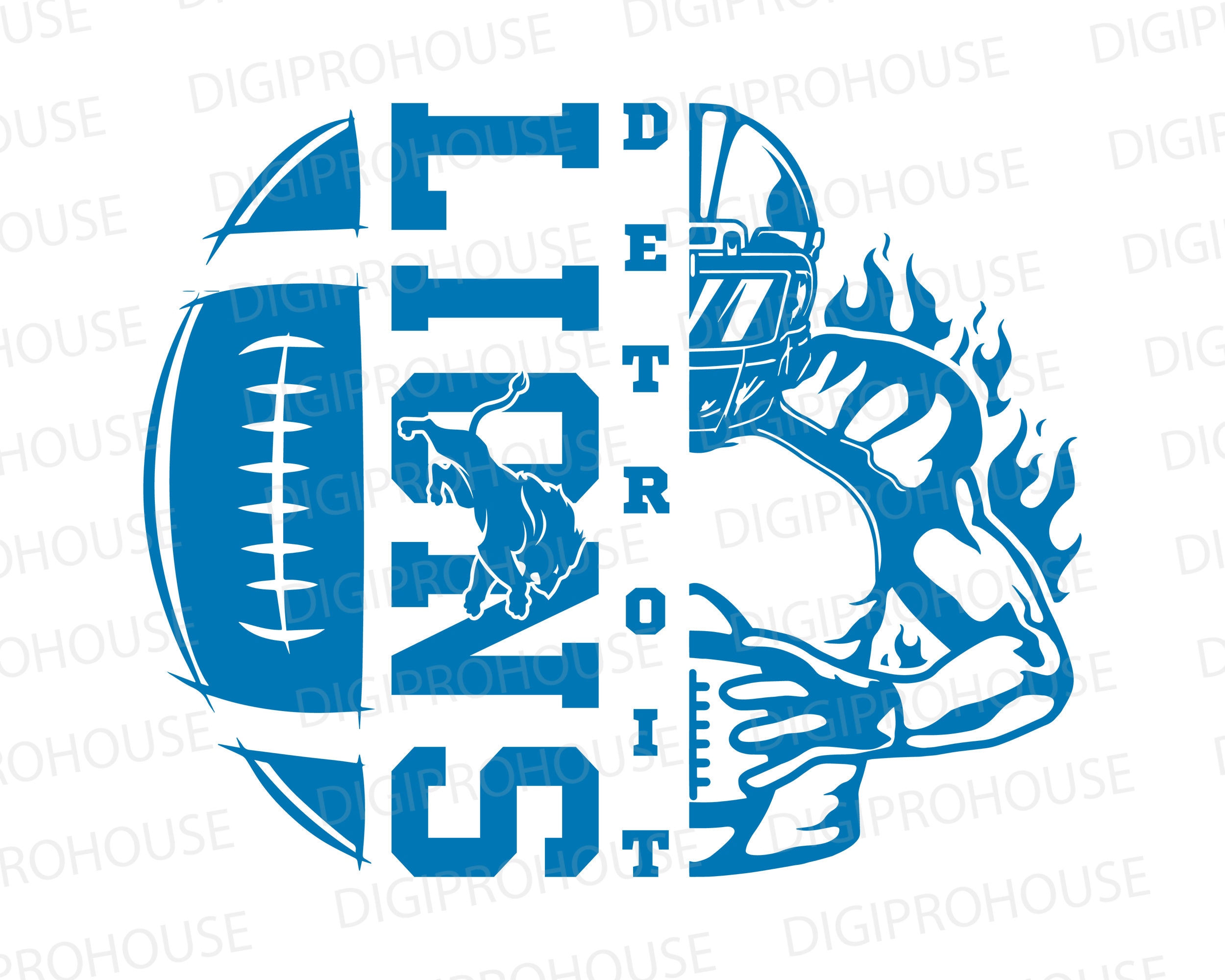 Detroit Football Lions PNG and Color SVG Digital Download Cricut ...