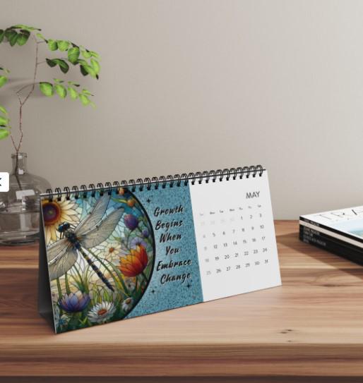 2025 Calendar, Dragonfly Calendar, Desktop Calendar, Inspirational ...