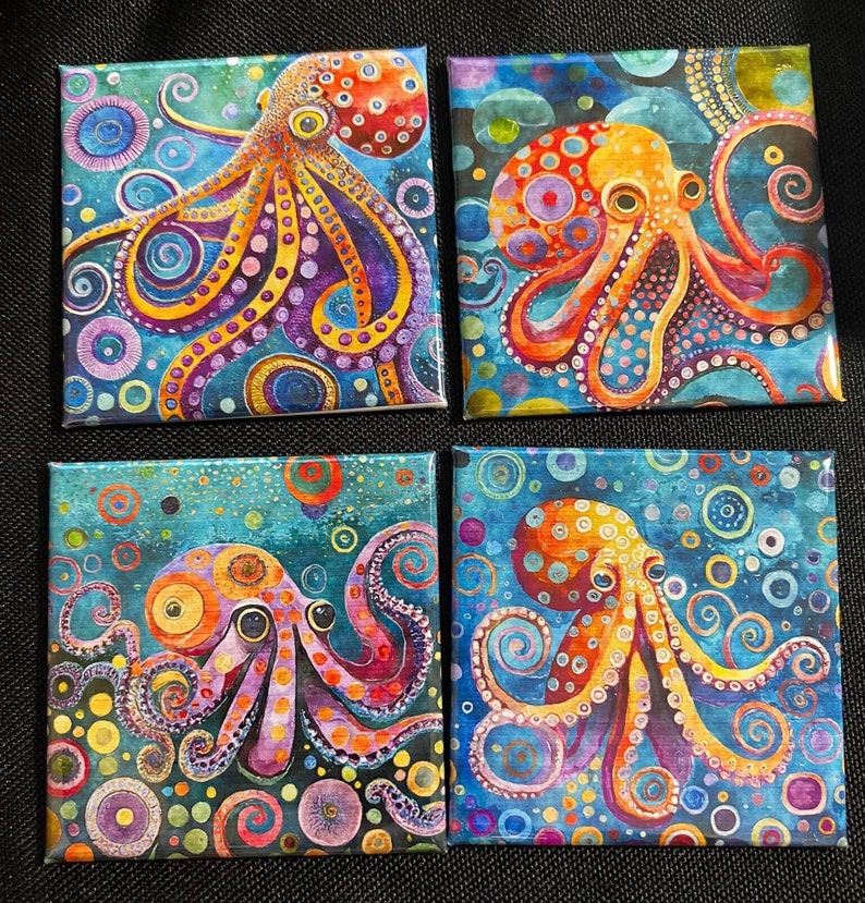 Octopus Magnet, Sea Life, Ocean, Refrigerator Magnet - Etsy