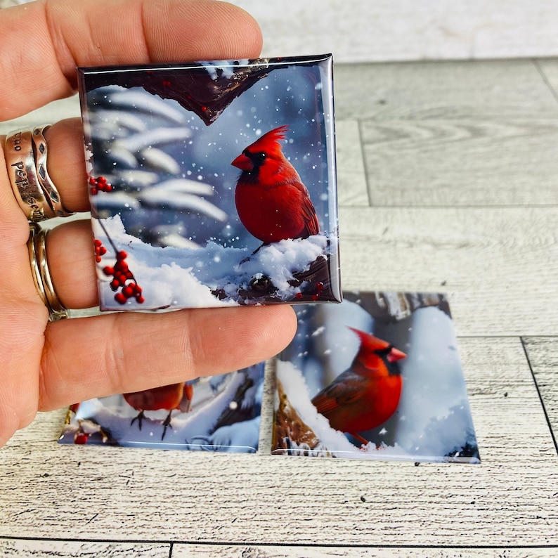 Custom Fridge Magnets, Red Cardinal Magnets Perfect for Organizing ...