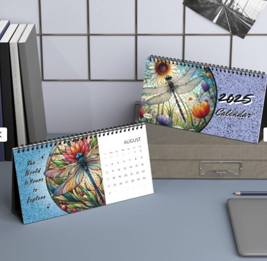 2025 Calendar, Dragonfly Calendar, Desktop Calendar, Inspirational ...