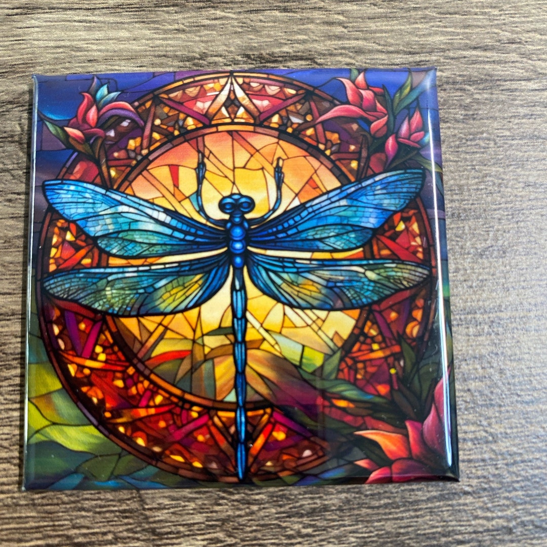 Dragonfly Magnet Set of 4, Fridge Magnets, Kitchen Decor, Refrigerator ...