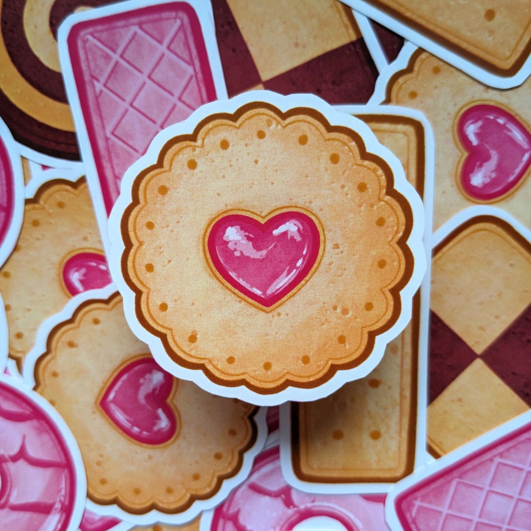 Classic British Biscuit Stickers Cute Nostalgic Jammy Dodger Cookie ...