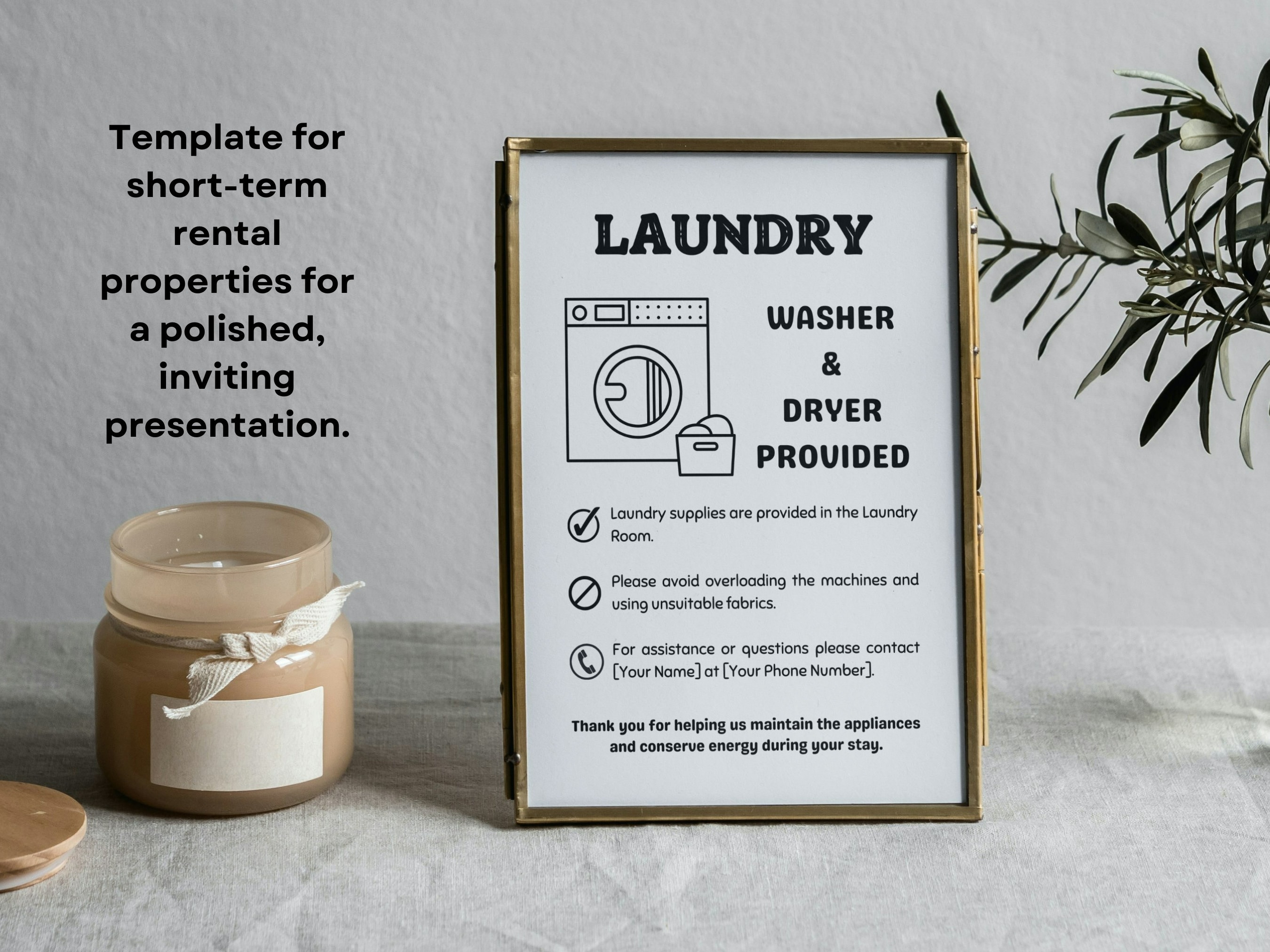Laundry Room Sign, Airbnb Sign, VRBO Sign, Airbnb Laundry Rules Sign ...