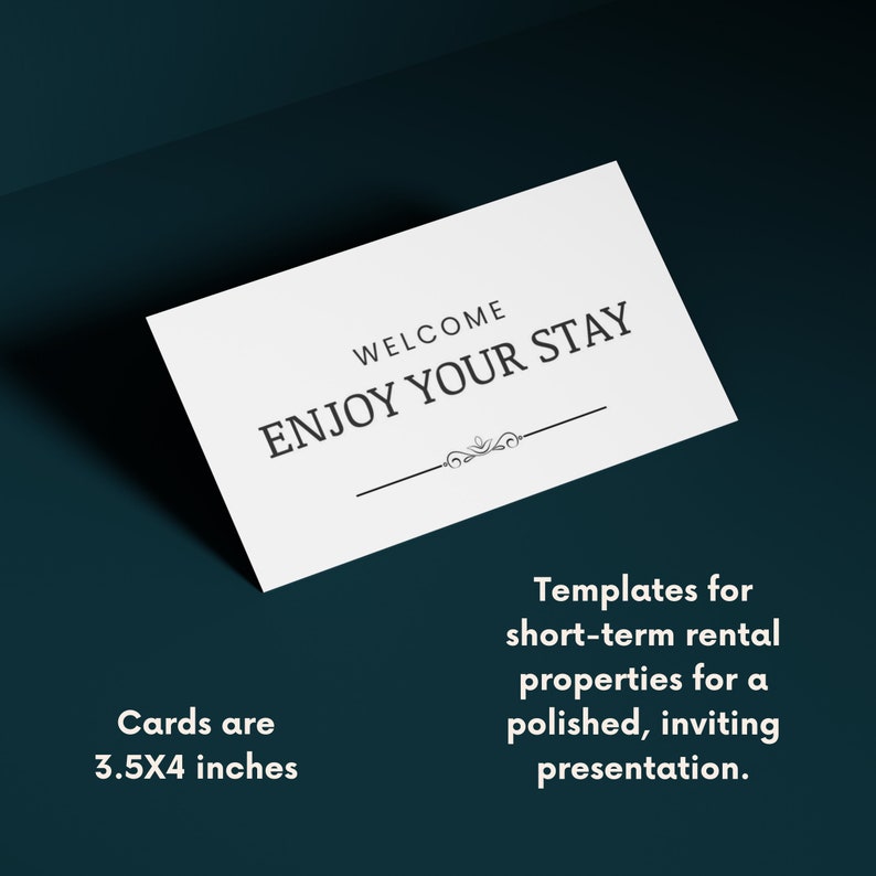 Printable Folded Tent Cards for Short Term Rentals, Instant Download, 3 ...