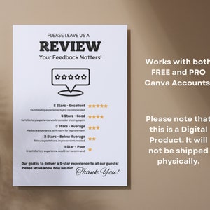 Airbnb Review Request Sign, Instant Download, Printable Sign, Short ...