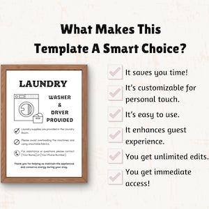 Laundry Room Sign, Airbnb Sign, VRBO Sign, Airbnb Laundry Rules Sign ...