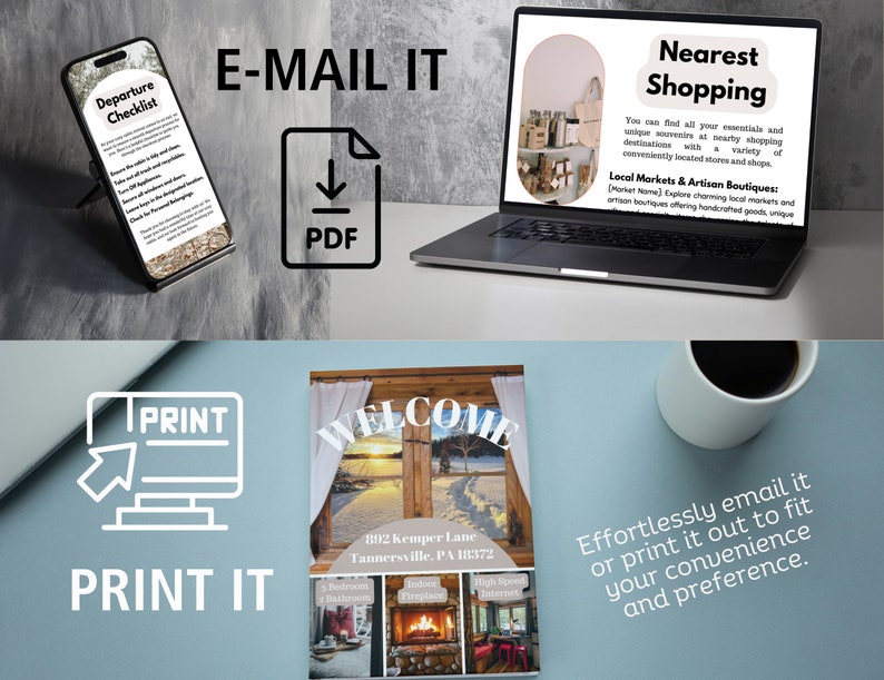 Airbnb Welcome Book Template, Cabin, Cottage, Lakehouse, Printable Airbnb Guidebook, Airbnb ...