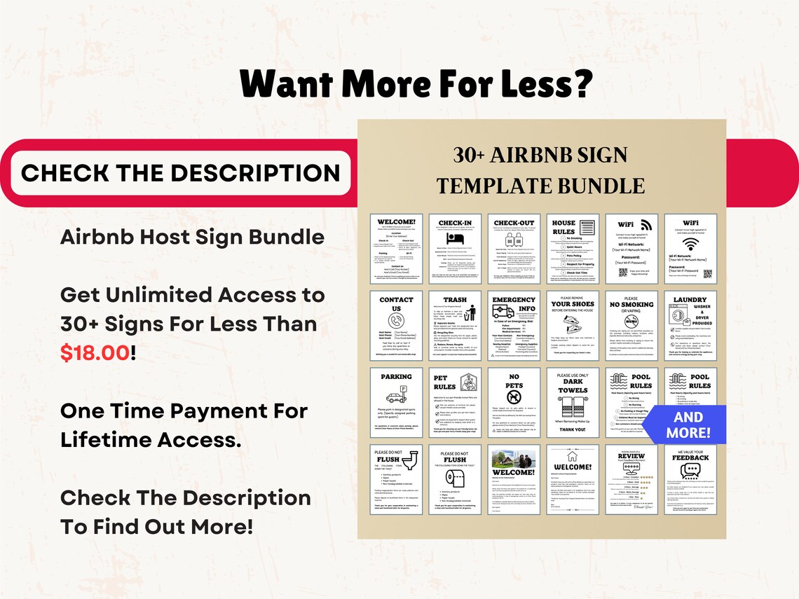 Trash Rules Sign, Airbnb Editable Sign, Trash Directions, Editable ...