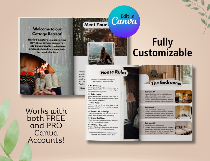 Airbnb Welcome Book Template, Cabin, Cottage, Lakehouse, Printable ...