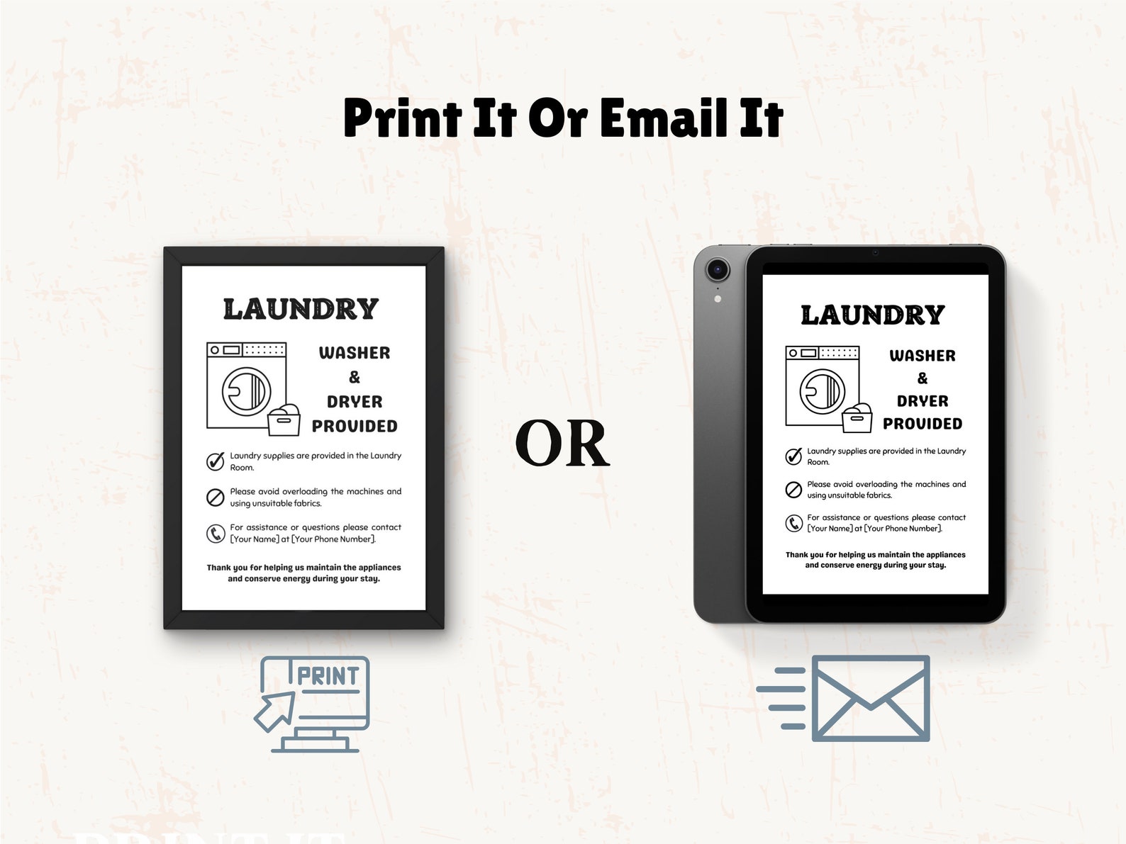 Laundry Room Sign, Airbnb Sign, VRBO Sign, Airbnb Laundry Rules Sign ...
