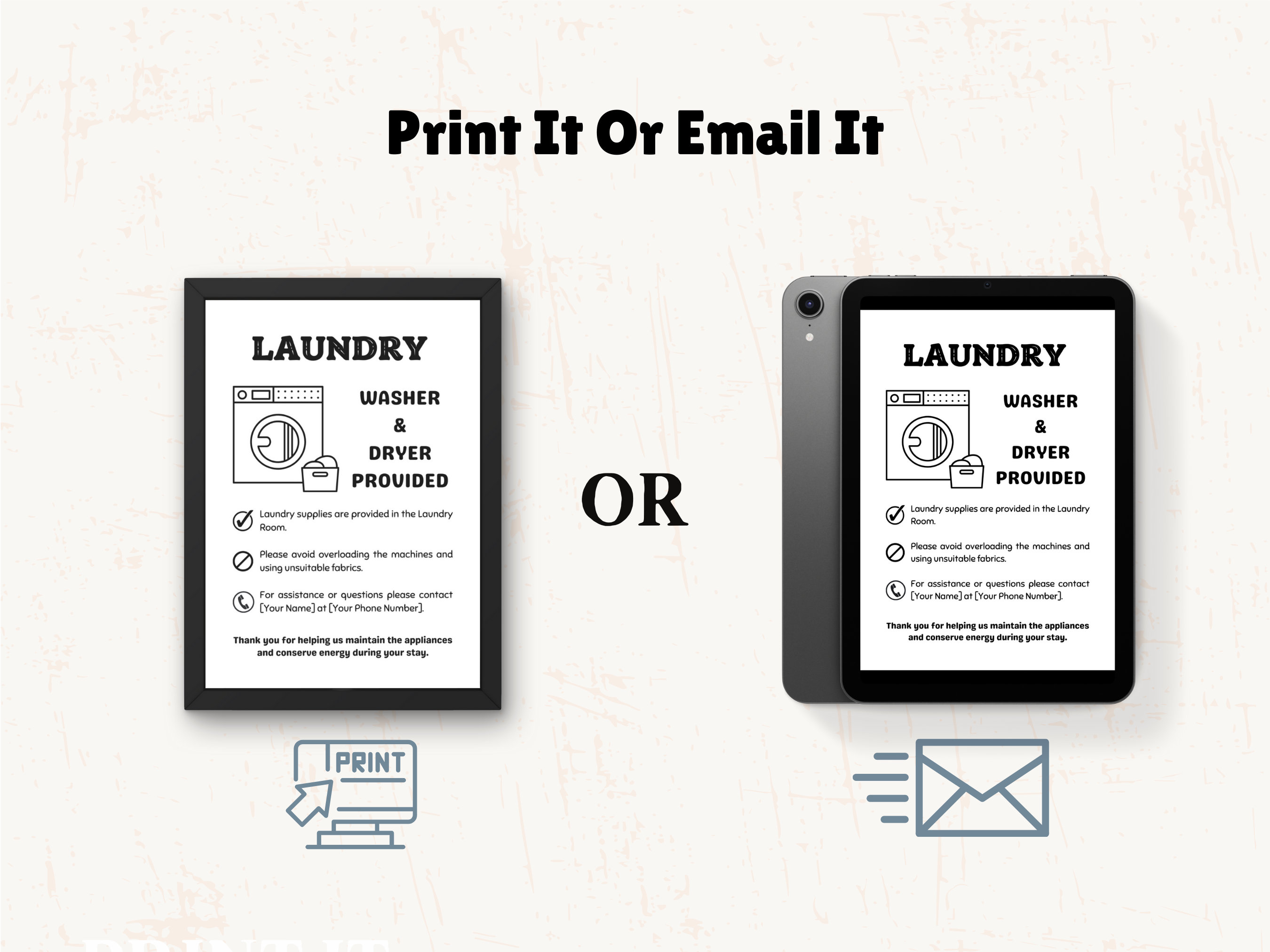 Laundry Room Sign, Airbnb Sign, VRBO Sign, Airbnb Laundry Rules Sign ...