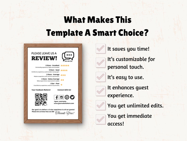 Airbnb Review Request Sign, Instant Download, Printable Sign, Short ...