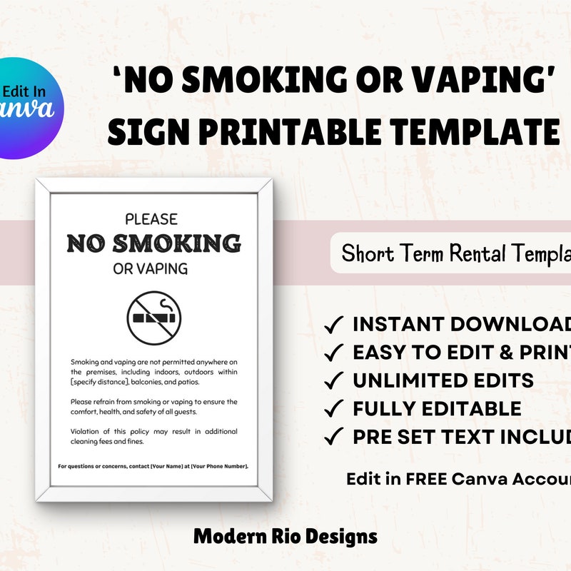 No Vaping Poster - Etsy