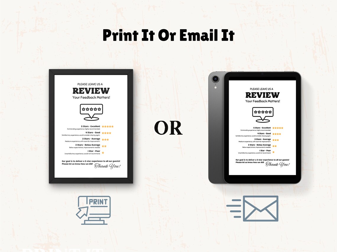 Airbnb Review Request Sign, Instant Download, Printable Sign, Short ...