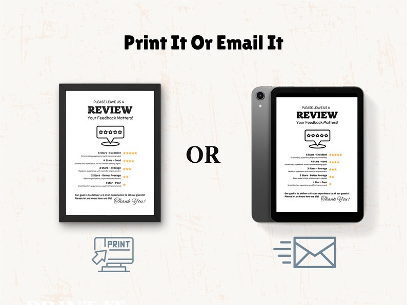 Airbnb Review Request Sign, Instant Download, Printable Sign, Short ...