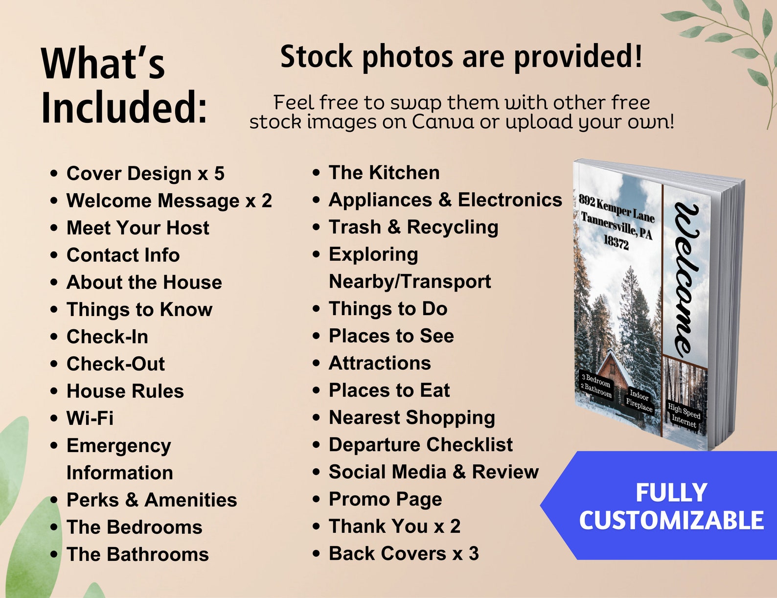 Airbnb Welcome Book Template, Cabin, Cottage, Lakehouse, Printable ...