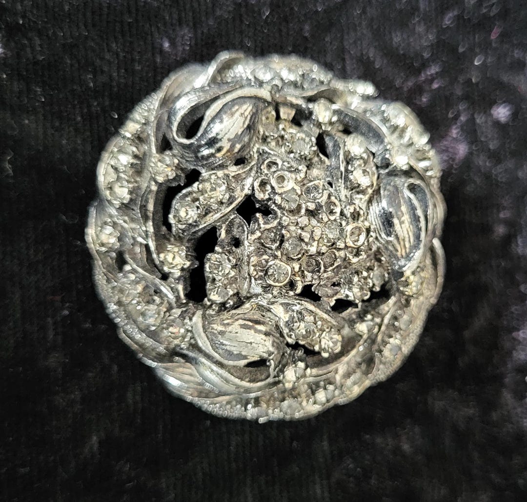 Vintage Large Dome Shaped Shank Rhinestone Button - Etsy