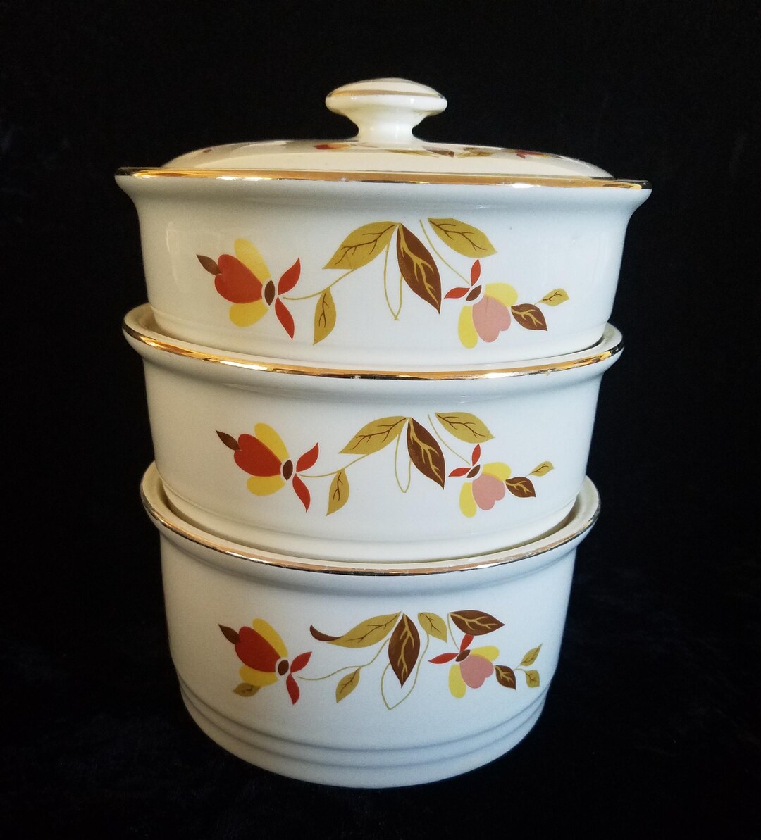 Hall Autumn Leaf Stacking Casserole Set Made in USA - Etsy