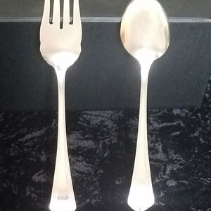 Vintage Silverplate Meat Fork and Spoon Serving Set - Hampden Pattern ...