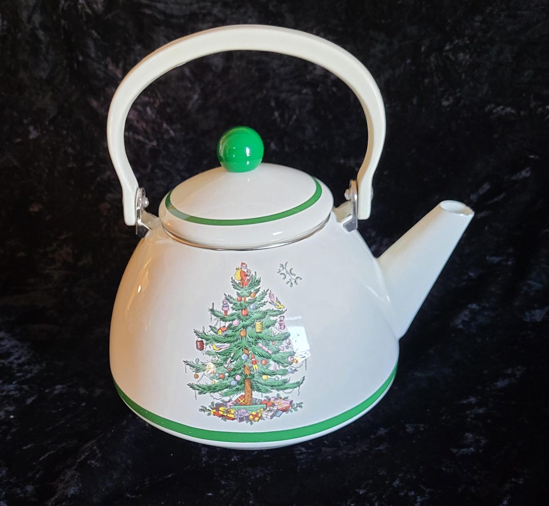 Spode Christmas Tree Enameled Metal Tea Kettle - Etsy