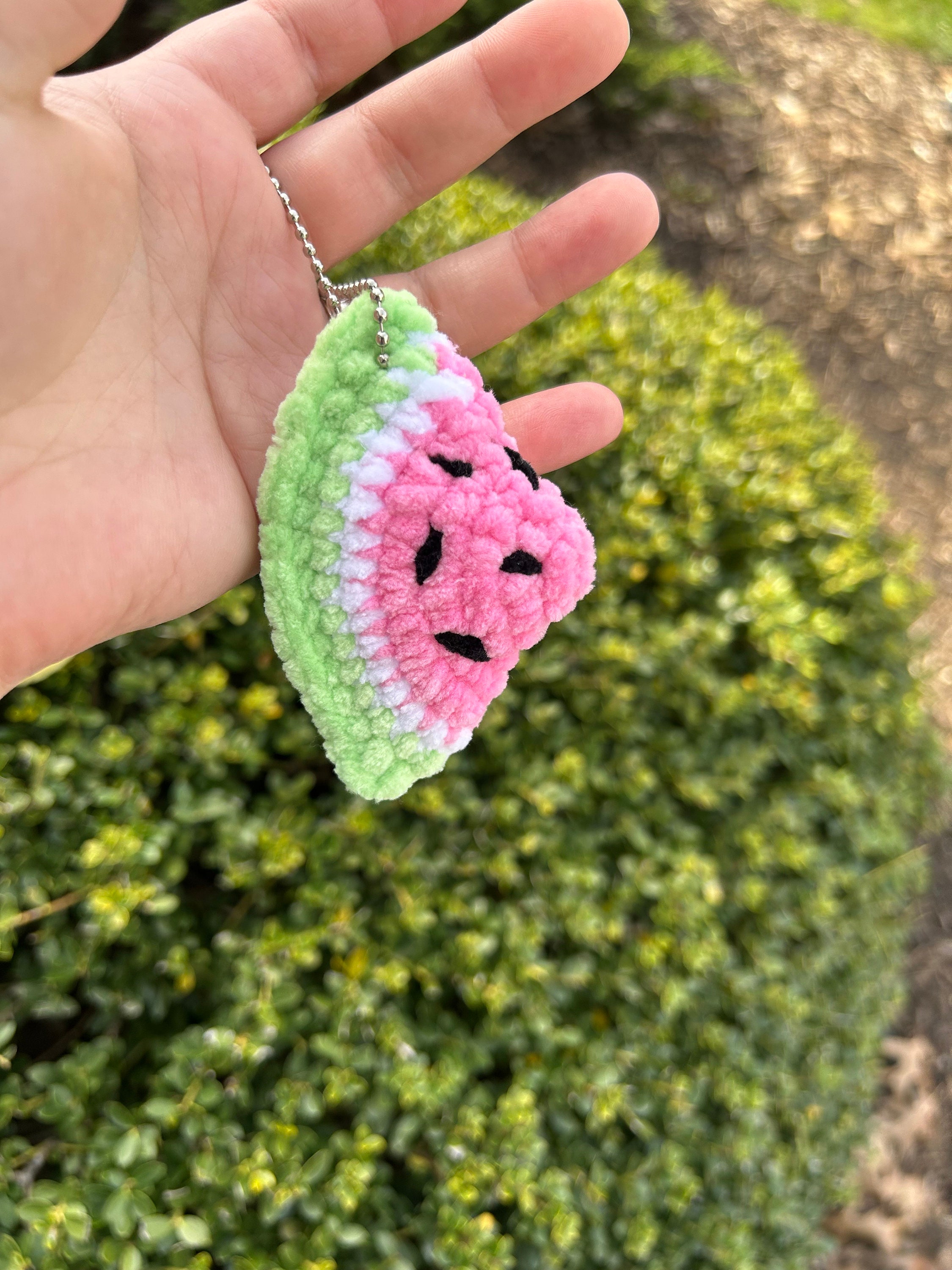 No-sew Crochet Pattern Watermelon Keychain - Etsy