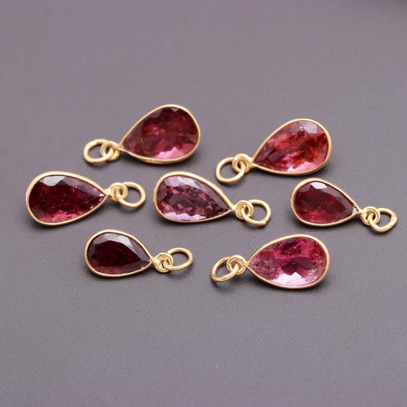 Watermelon Tourmaline Gemstone Charms | Tourmaline Connector, 925 ...