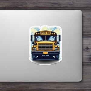School Bus Sticker, Cute Bus Art, Perfect for Laptops and Backpacks ...