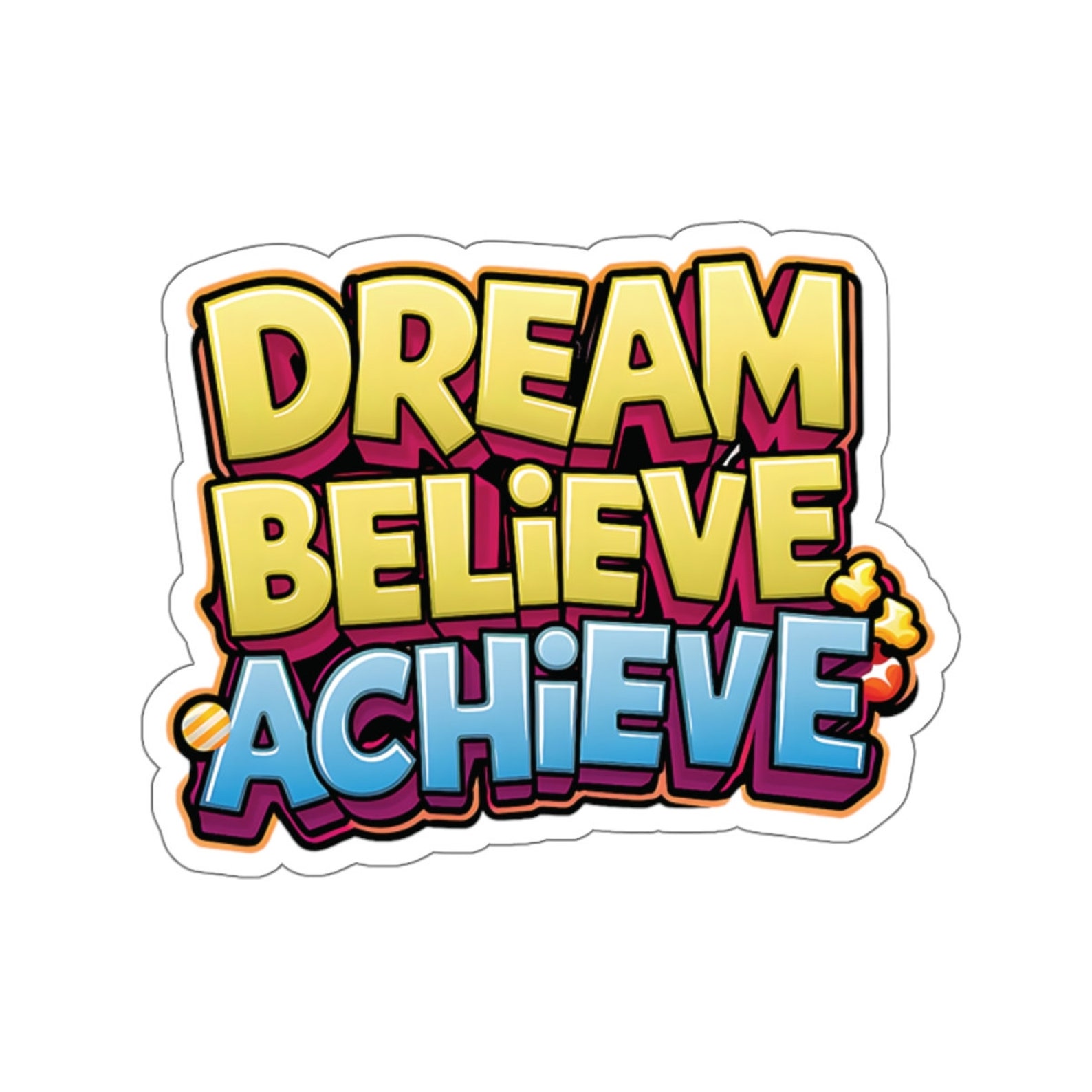 Motivational Sticker, Dream Believe Achieve Sticker, Office Decor ...