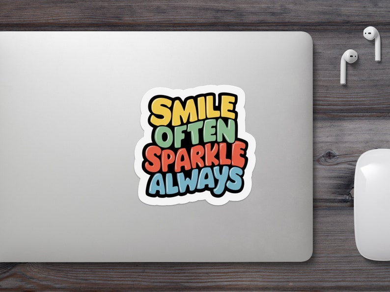Smile Often Sparkle Always Sticker, Motivational Quote Sticker for ...