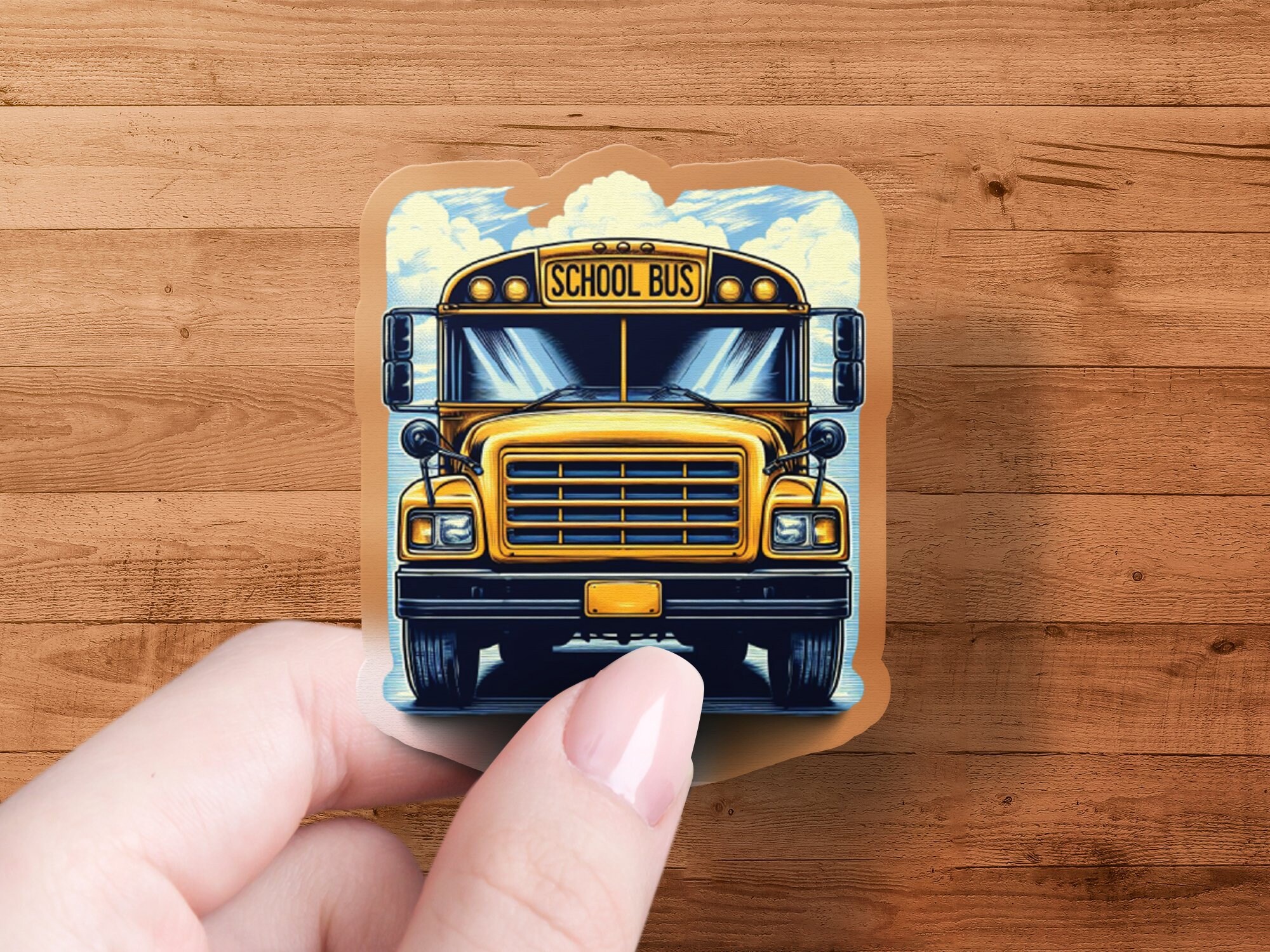 School Bus Sticker, Cute Bus Art, Perfect for Laptops and Backpacks ...