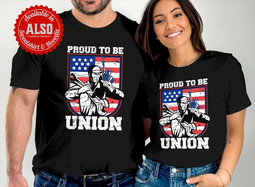 Proud Union Worker Shirt, USA Flag Design Patriotic Workwear Tee, Labor ...