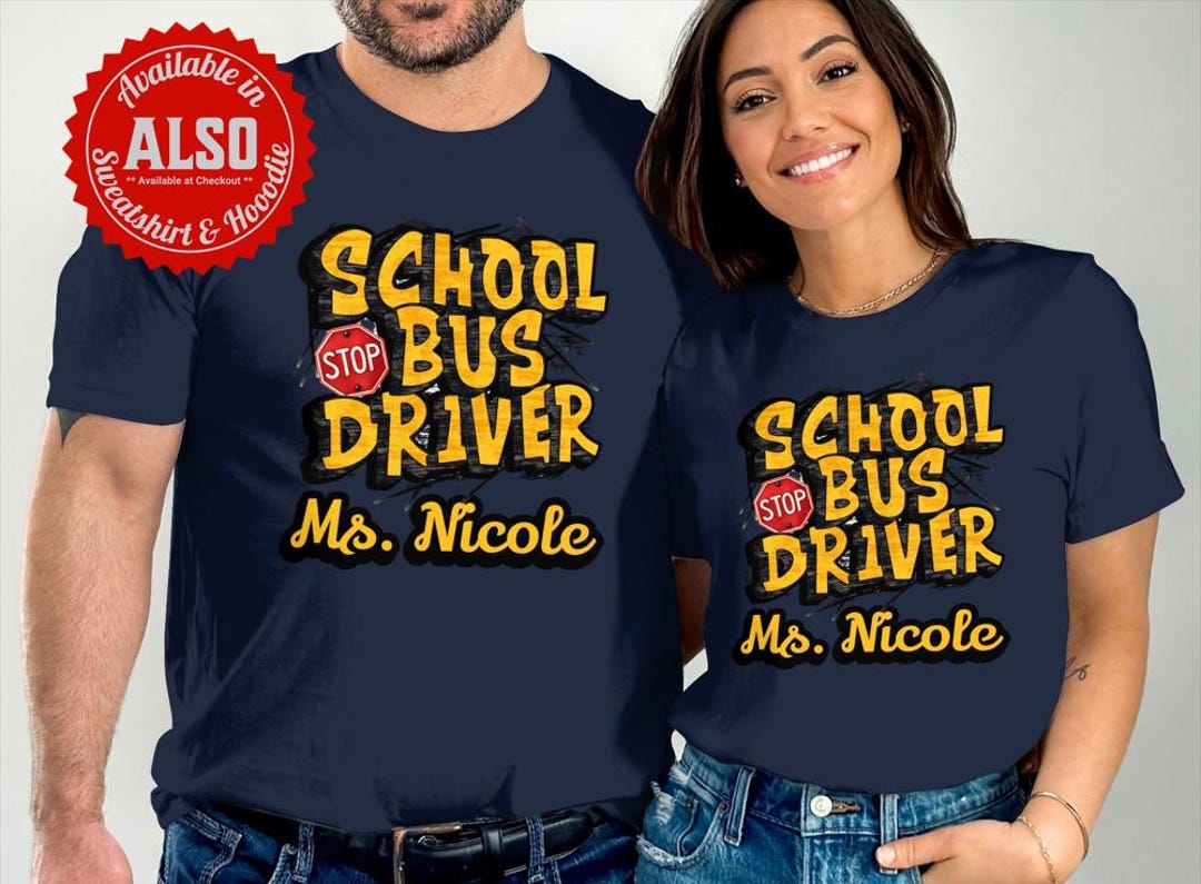 School Bus Driver T-shirt, Personalized School Bus Driver Tee, Custom ...