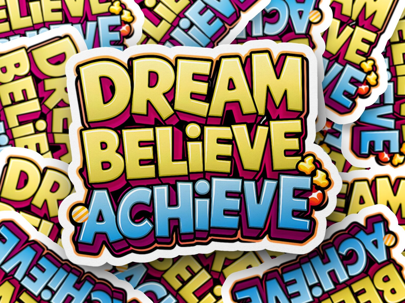 Motivational Sticker, Dream Believe Achieve Sticker, Office Decor ...