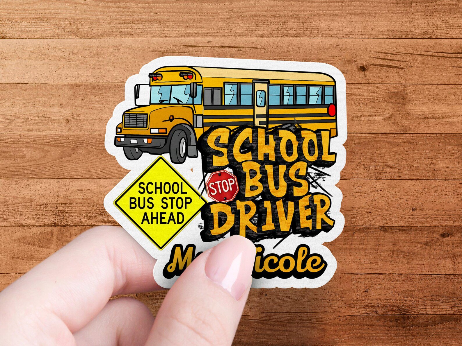 Personalized School Bus Driver Sticker: Custom Font Gift - Etsy