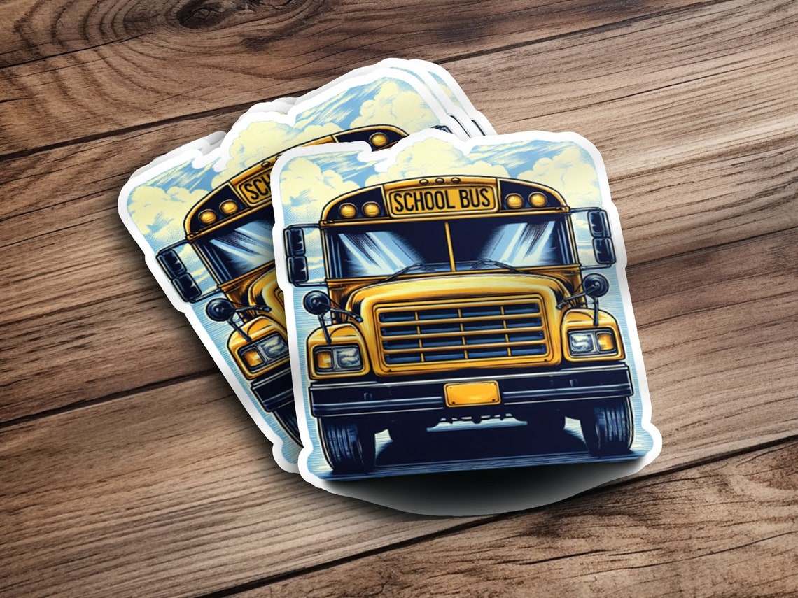 School Bus Sticker, Cute Bus Art, Perfect for Laptops and Backpacks ...