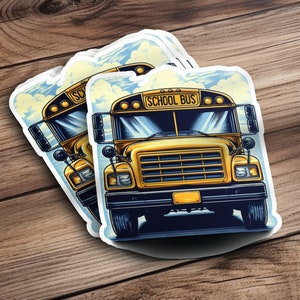 School Bus Sticker, Cute Bus Art, Perfect for Laptops and Backpacks ...