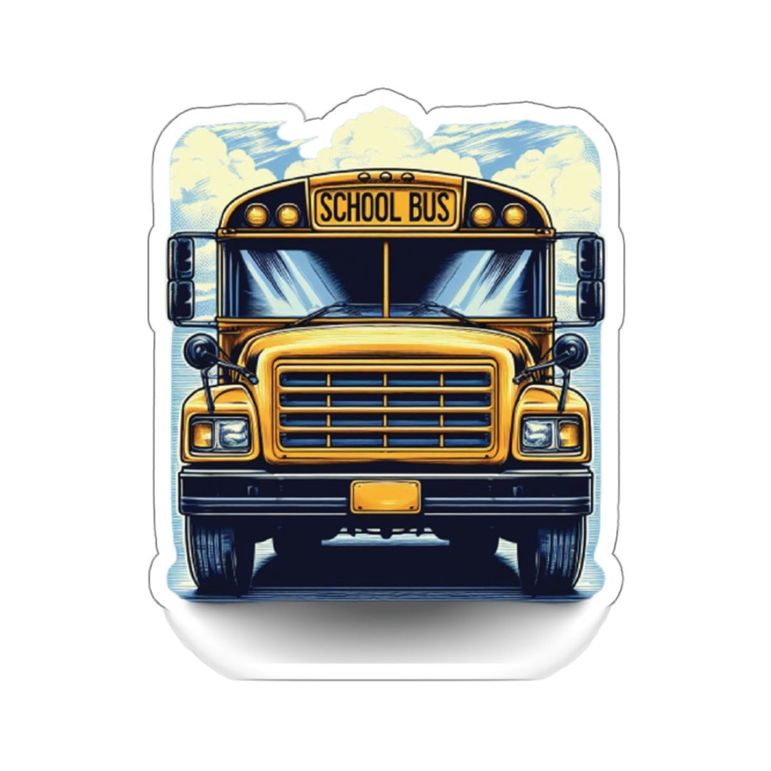 School Bus Sticker, Cute Bus Art, Perfect for Laptops and Backpacks ...
