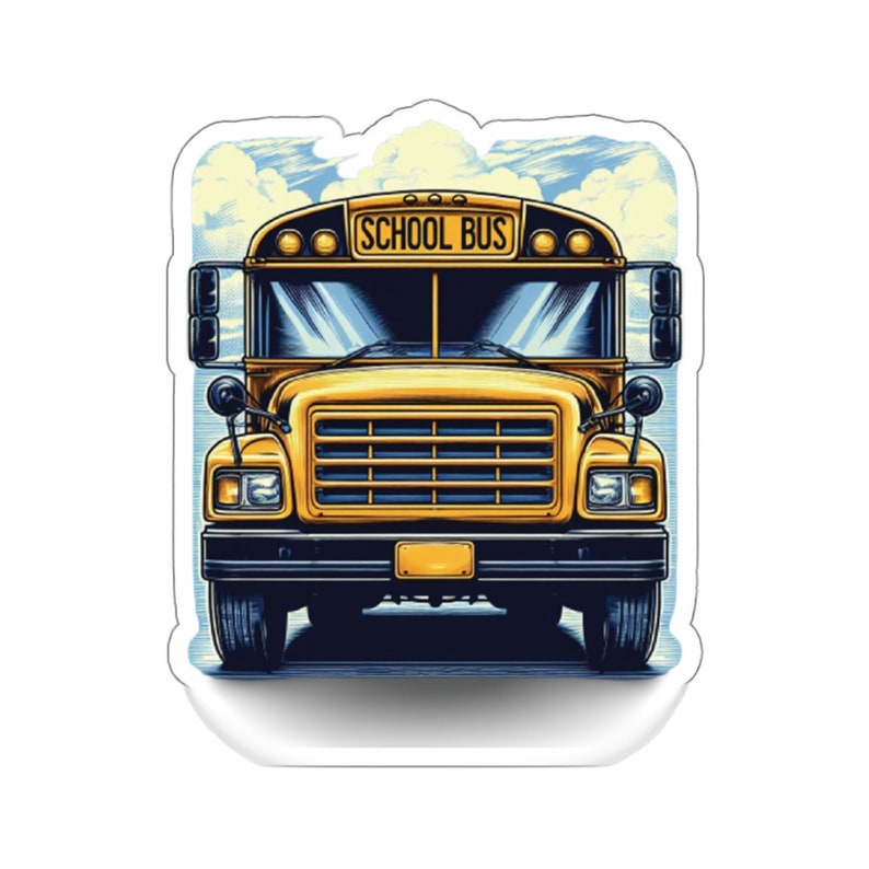 School Bus Sticker, Cute Bus Art, Perfect for Laptops and Backpacks ...