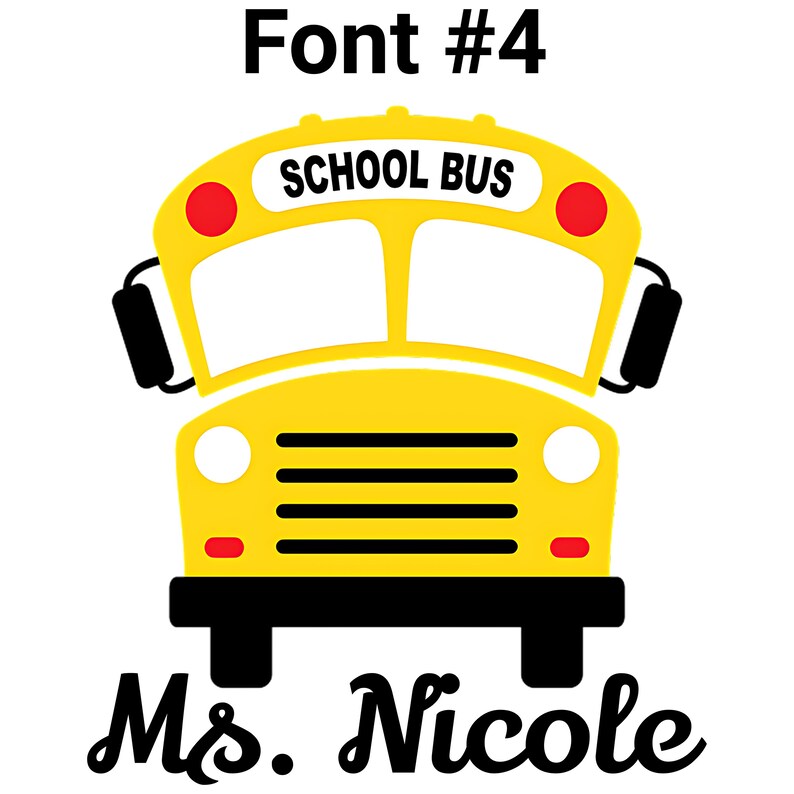 Custom Name School Bus Driver Sticker, Personalized Teacher Gift, Cute ...