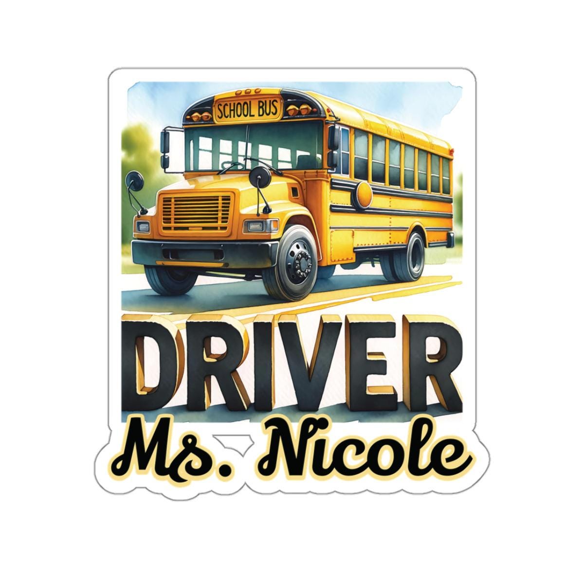 Personalized School Bus Driver Sticker: Teacher Appreciation Gift - Etsy